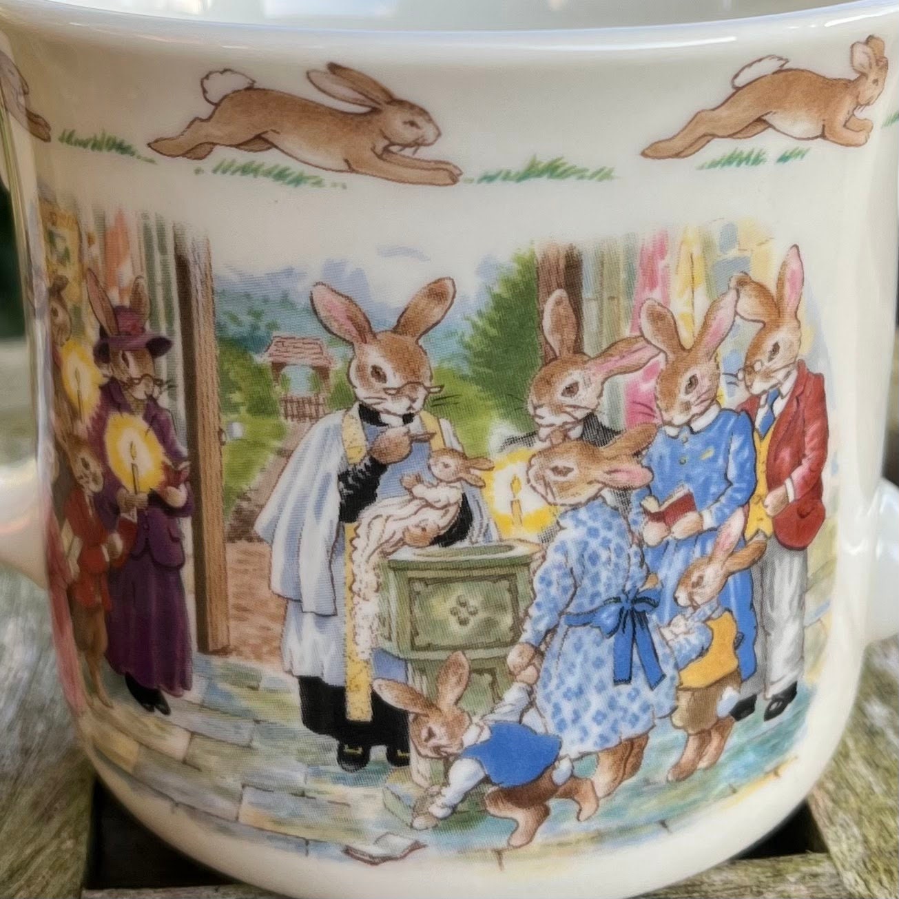 Vintage Two Handled Mug Bunnykins by Royal Doulton, Christening Pattern ...