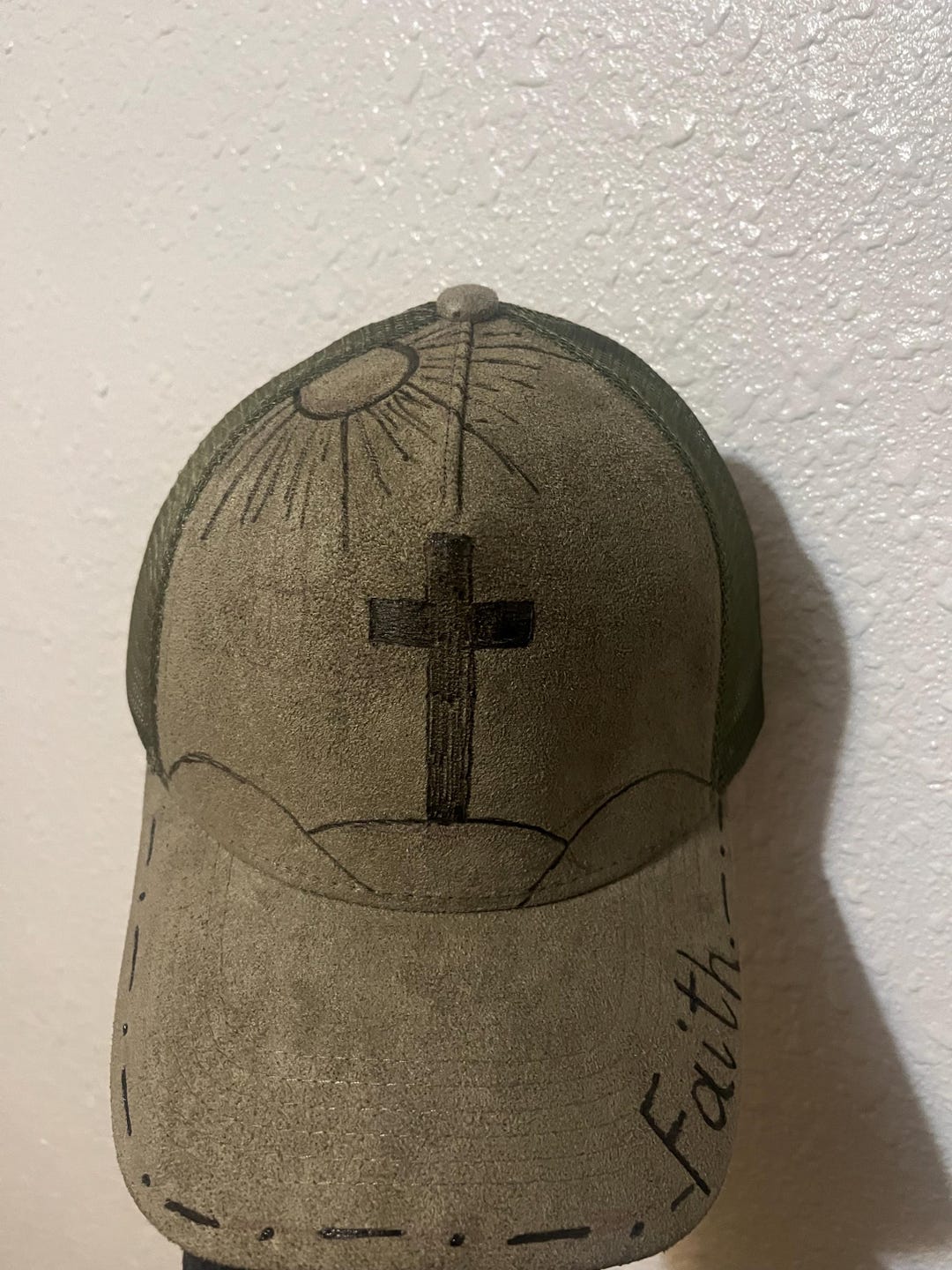 Burned Baseball Hat-faith - Etsy