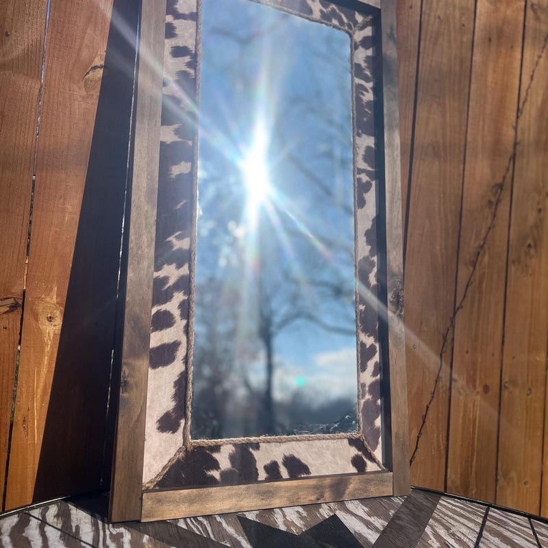 Cowhide Mirror - Etsy