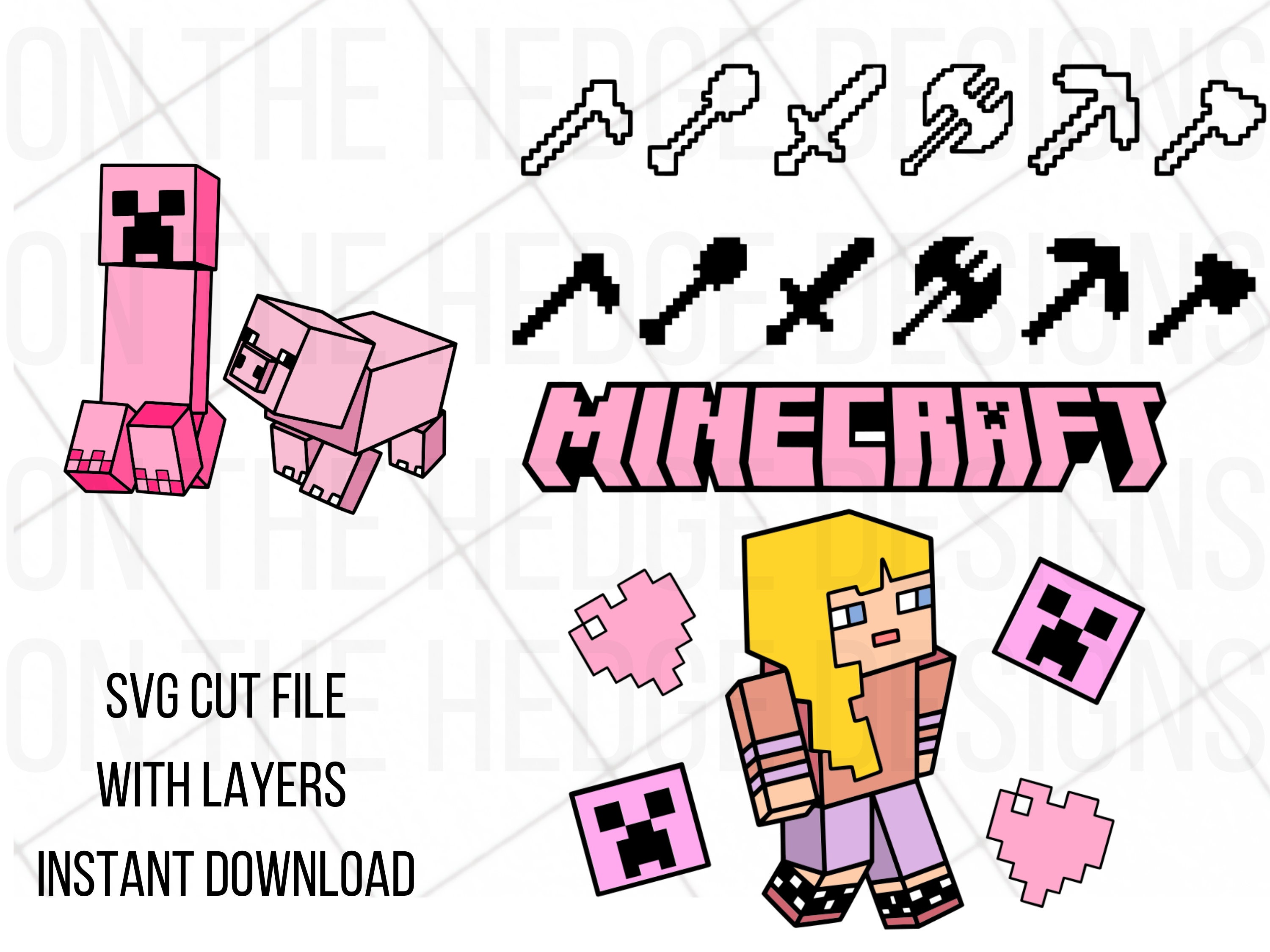 Minecraft Girl Bundle Svg/cut File - Etsy