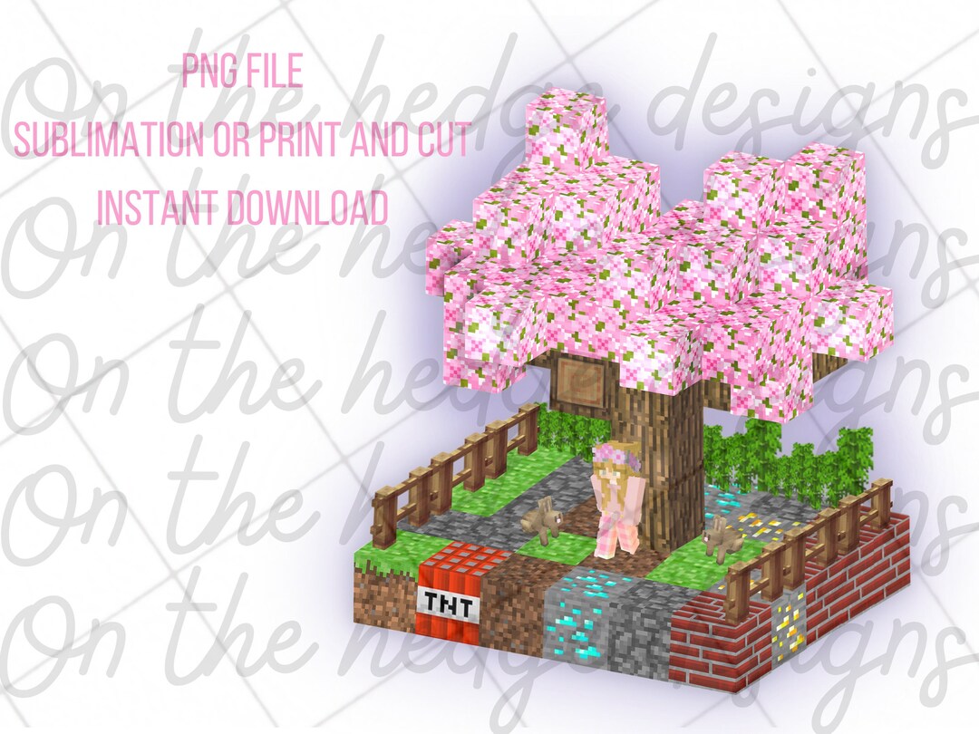Cherry Blossom Girl Minecraft PNG - Etsy