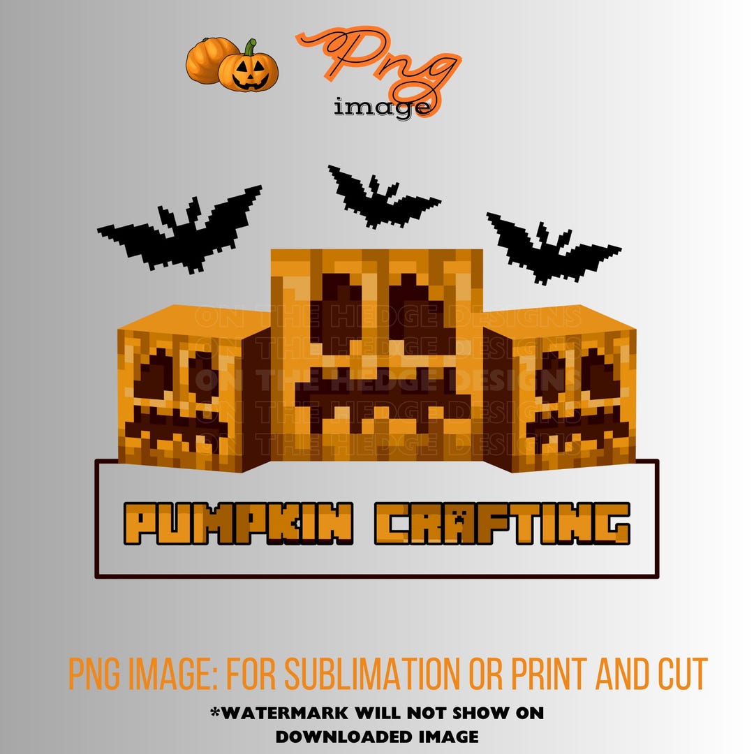 Minecraft Pumpkin Crafting-sublimation PNG - Etsy