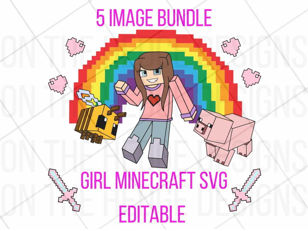 Minecraft Girl SVG Bundle - Etsy
