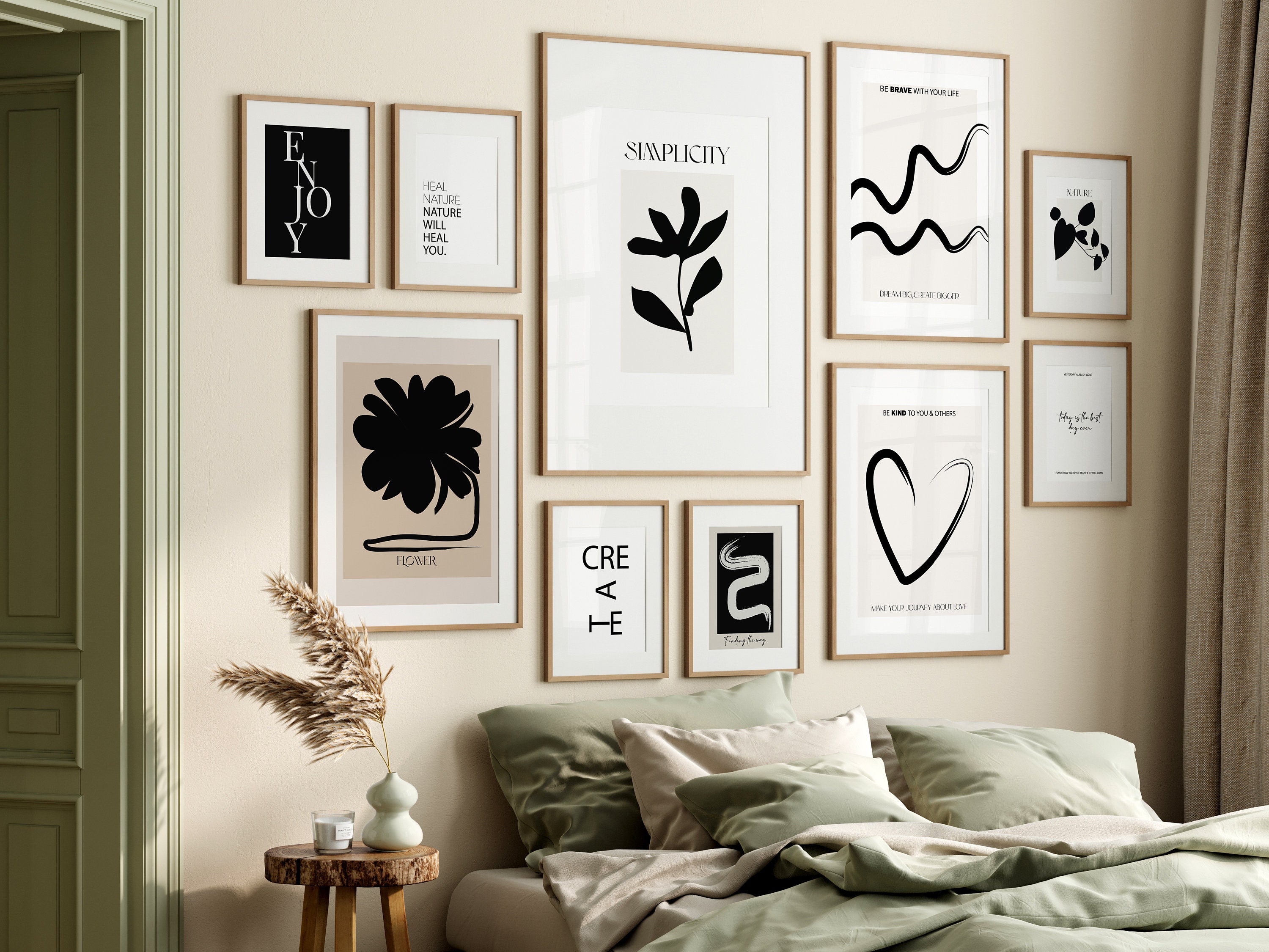 GALLERY WALL Set of 14 Art Prints, Digital Download.modern Gallery Wall ...