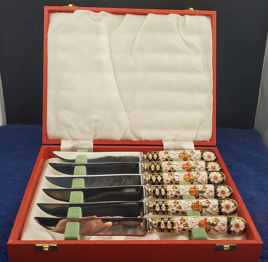 Royal Crown Derby Traditional Imari Set of 6 Steak/individual Knives ...