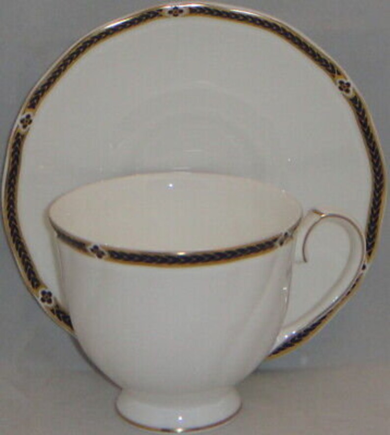 Set of 4 Wedgwood Royal Lapis Footed Cup & Saucer Sets - Etsy