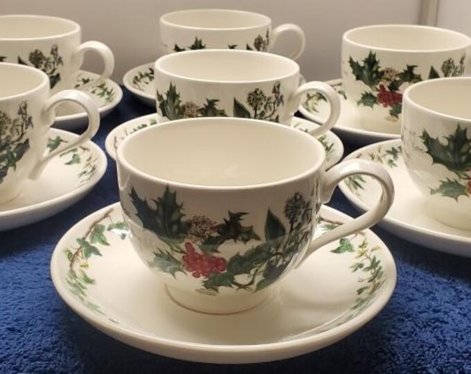 Set of 7 Portmeirion the Holly & the Ivy Cup and Saucer Sets - Etsy