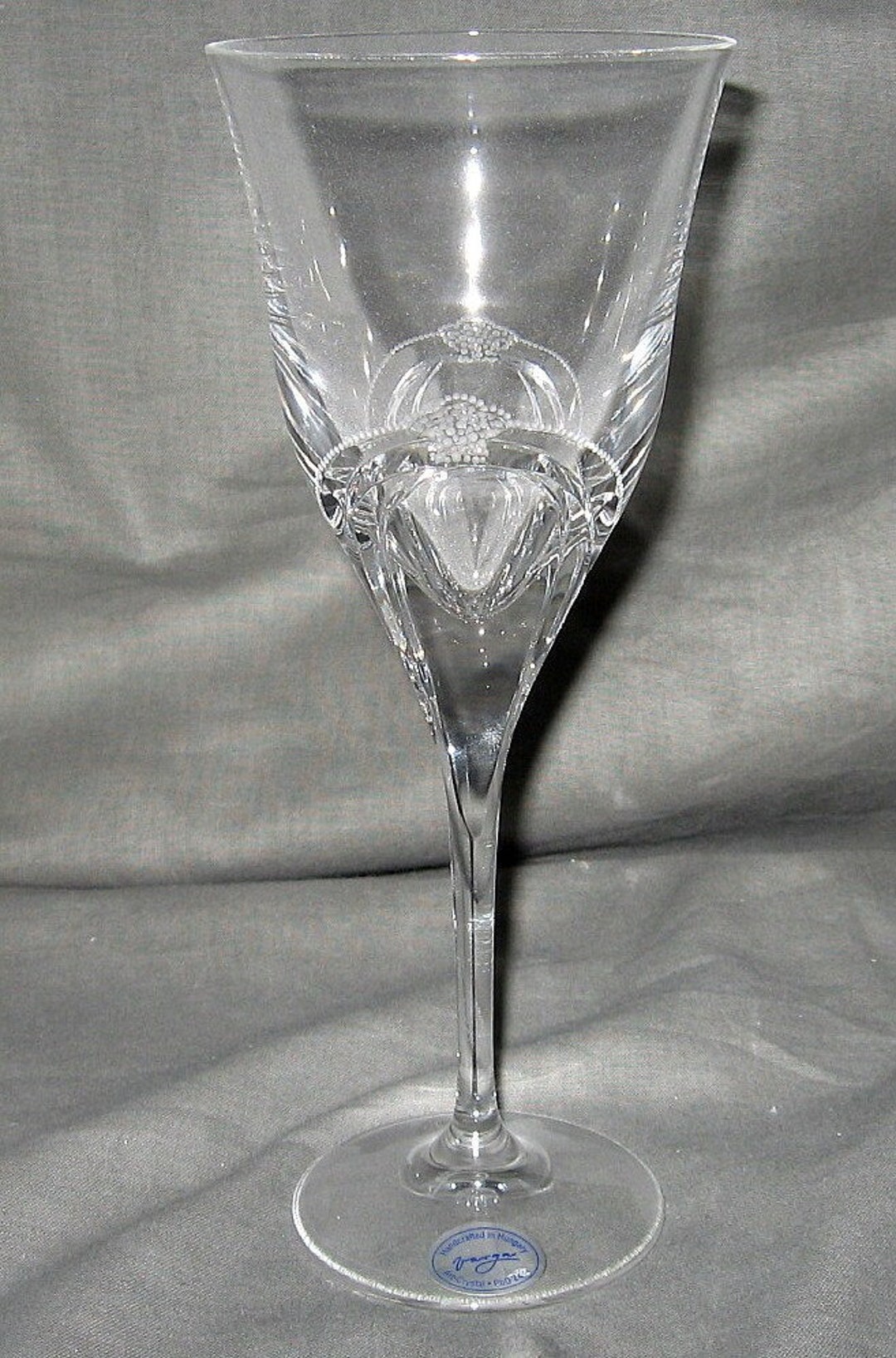 Varga Art Crystal Etched Crown Water Goblet - Etsy