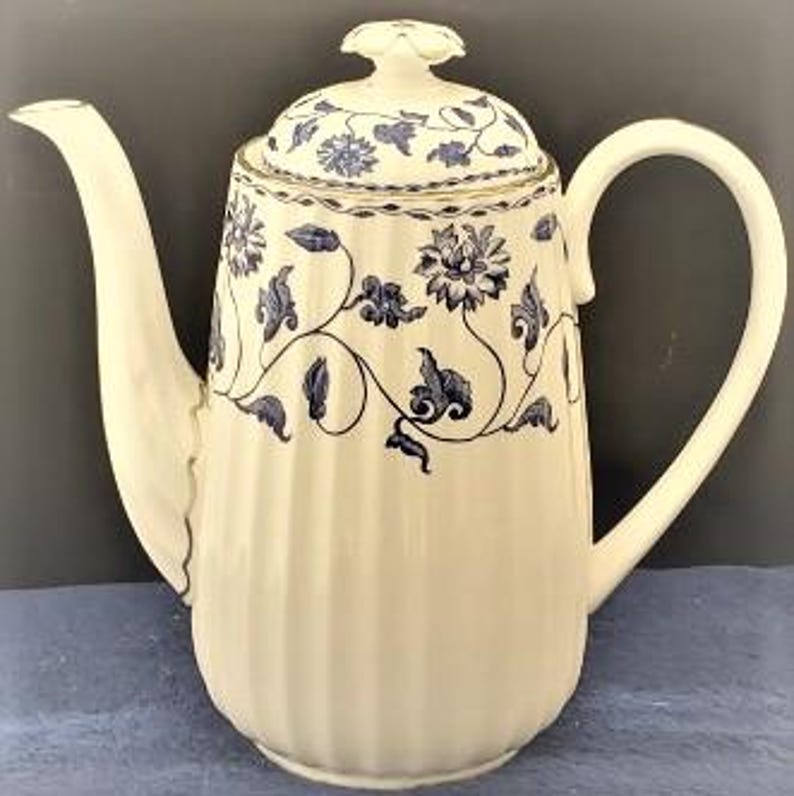 Spode Colonel Blue Platinum Coffee Pot - Etsy