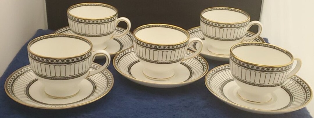 Set of 5 Wedgwood Colonnade Black Cup & Saucer Sets - Etsy