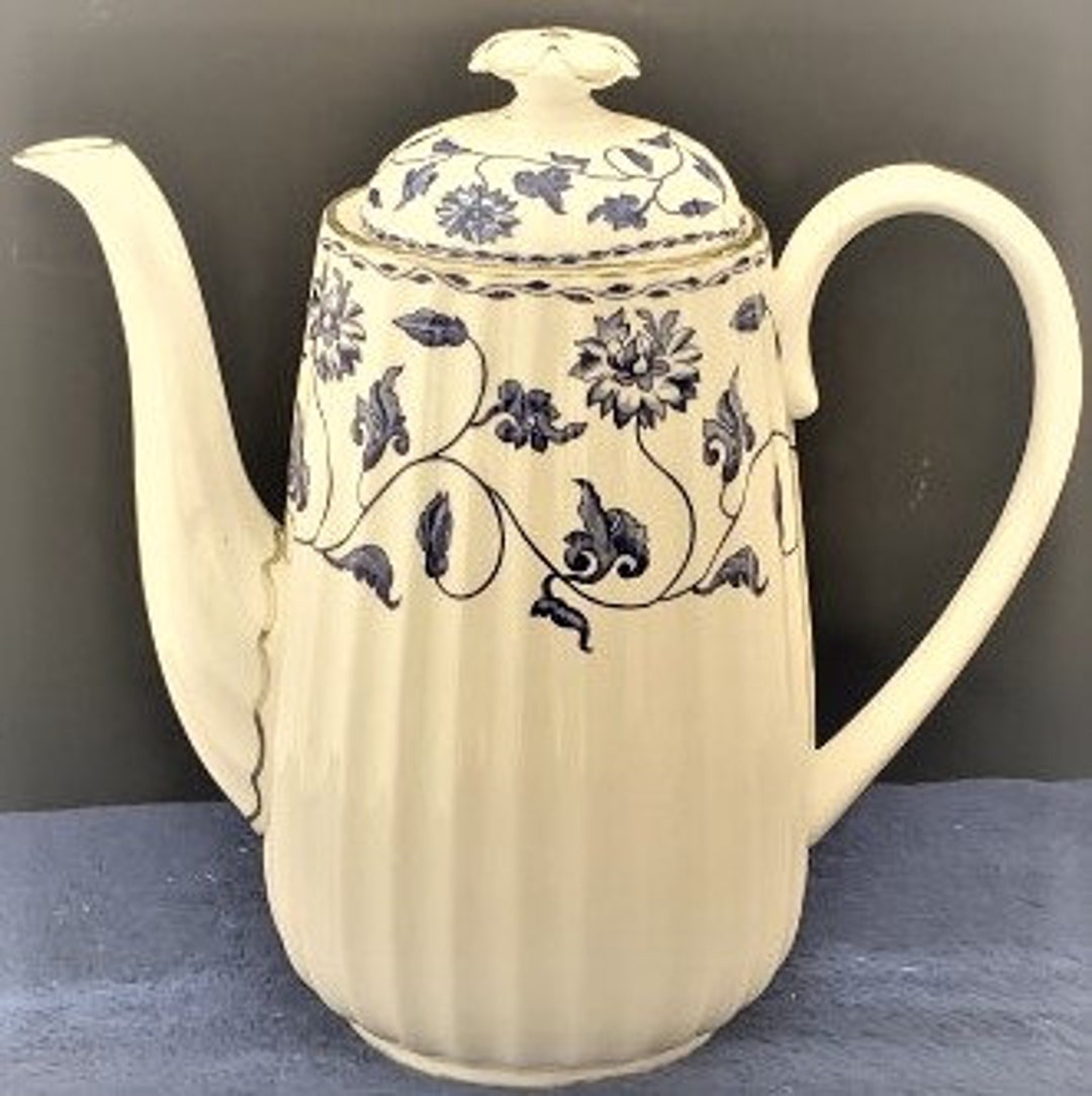 Spode Colonel Blue Platinum Coffee Pot - Etsy
