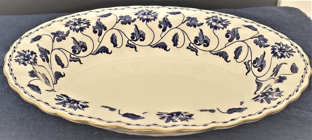 Spode Colonel Blue Platinum 9 Oval Vegetable Bowl - Etsy