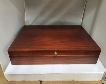 1950's Blond ONEIDA Flatware STORAGE Box CHEST W/drawer for Sterling ...