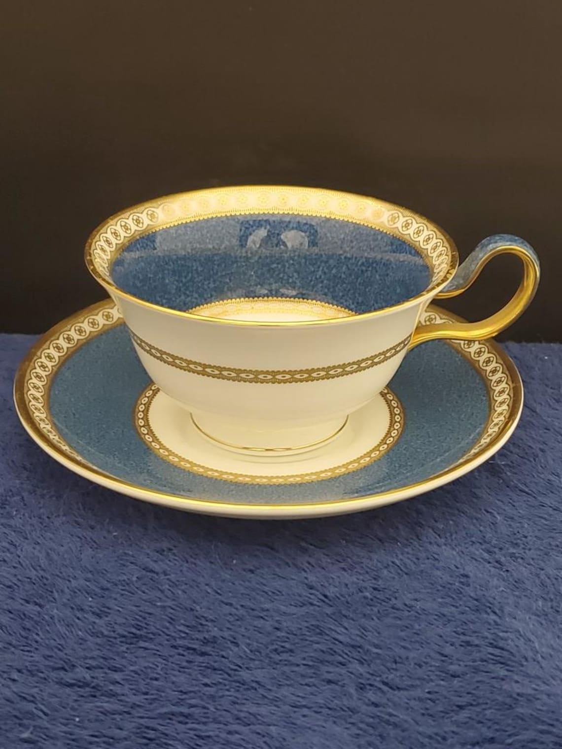 Set of 2 Wedgwood Ulander Powder Blue Peony Cup & Saucer Sets - Etsy