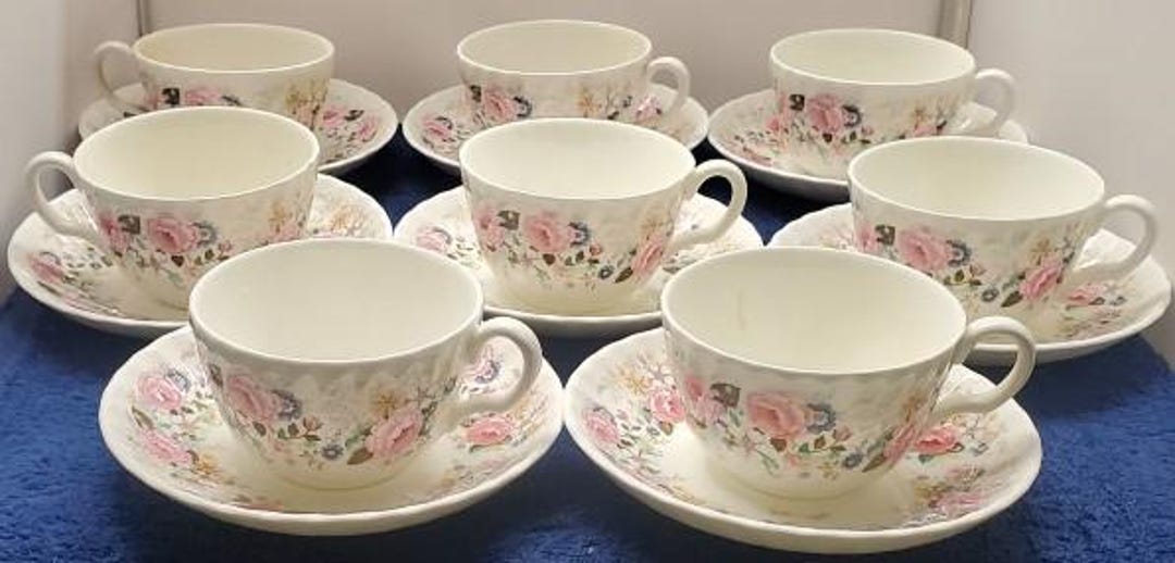 Set of 9 Minton Rose Garland Cup & Saucer Sets - Etsy