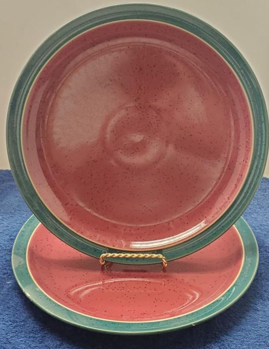 Set of 2 Denby Harlequin Dinner Plates (red/green) - Etsy
