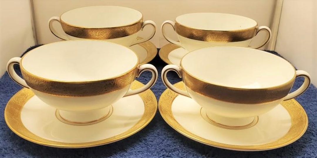 Set of 4 Wedgwood Ascot Cream Soup Cup & Saucer Sets LK - Etsy