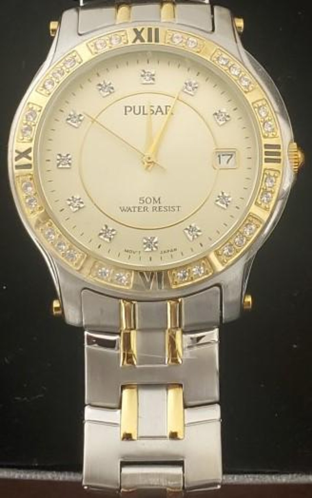 Pulsar Watch Men's Bracelet PXH558 Crystal Two-tone Watch New IB - Etsy