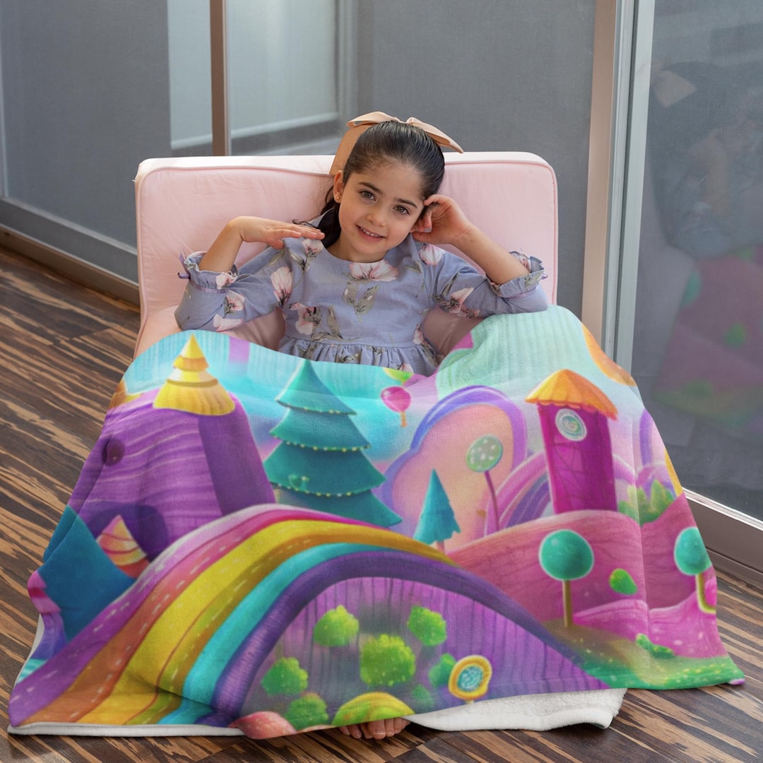 Magical Candyland Adventure Blanket for Kids Bright and Colorful - Etsy