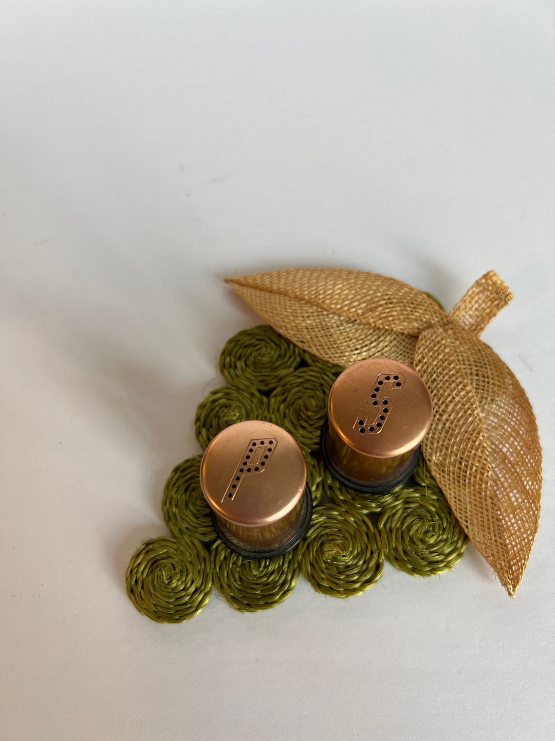 Vintage Rose Gold Aluminum Salt and Pepper Shakers - Etsy