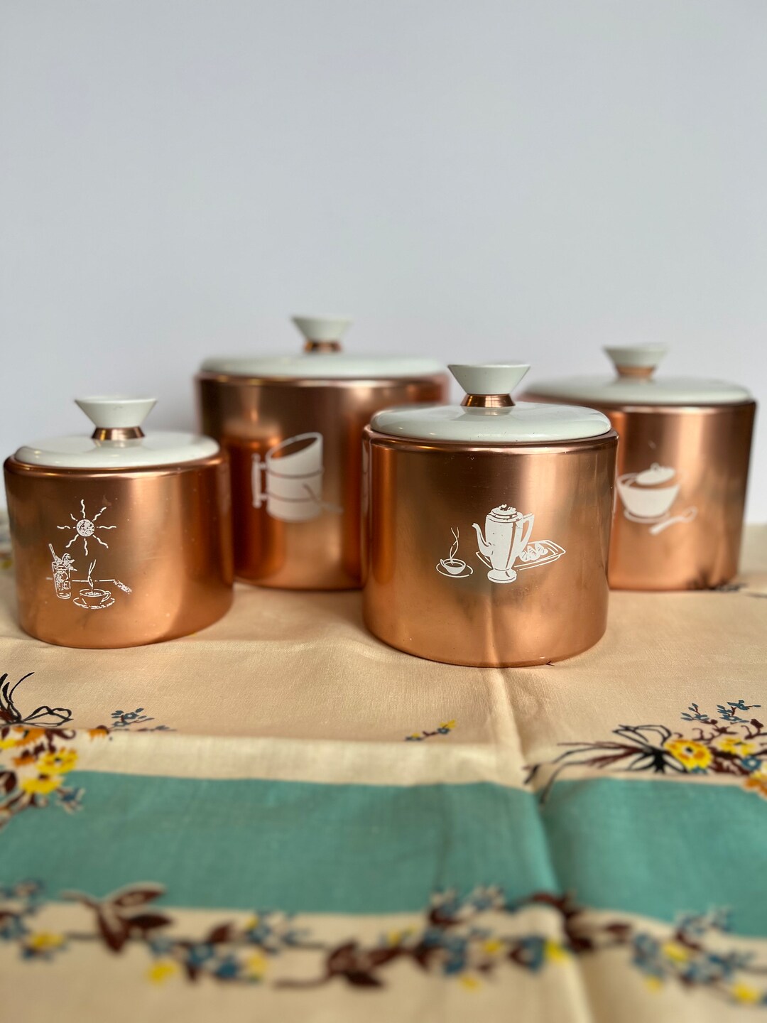 Vintage Mirro Aluminum Rose Gold Canisters Set - Etsy