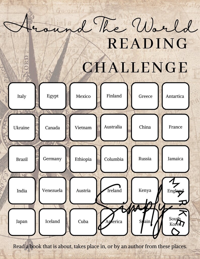 Around the World Reading Challenge - Etsy