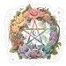 Pentagram Sticker, Transparent Back, Pentagram, Flower Pentagram ...