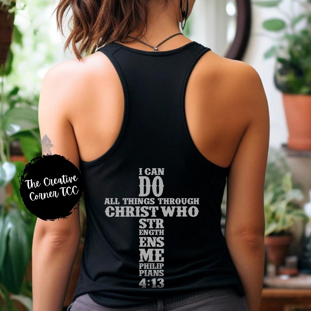Cross Christian Shirts Christian Tank Top Back Design Tank Top ...