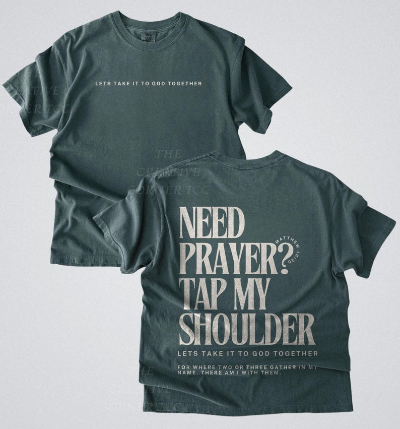 Need Prayer Tap My Shoulder Shirt Bible Verse T-shirt Christian Gifts ...