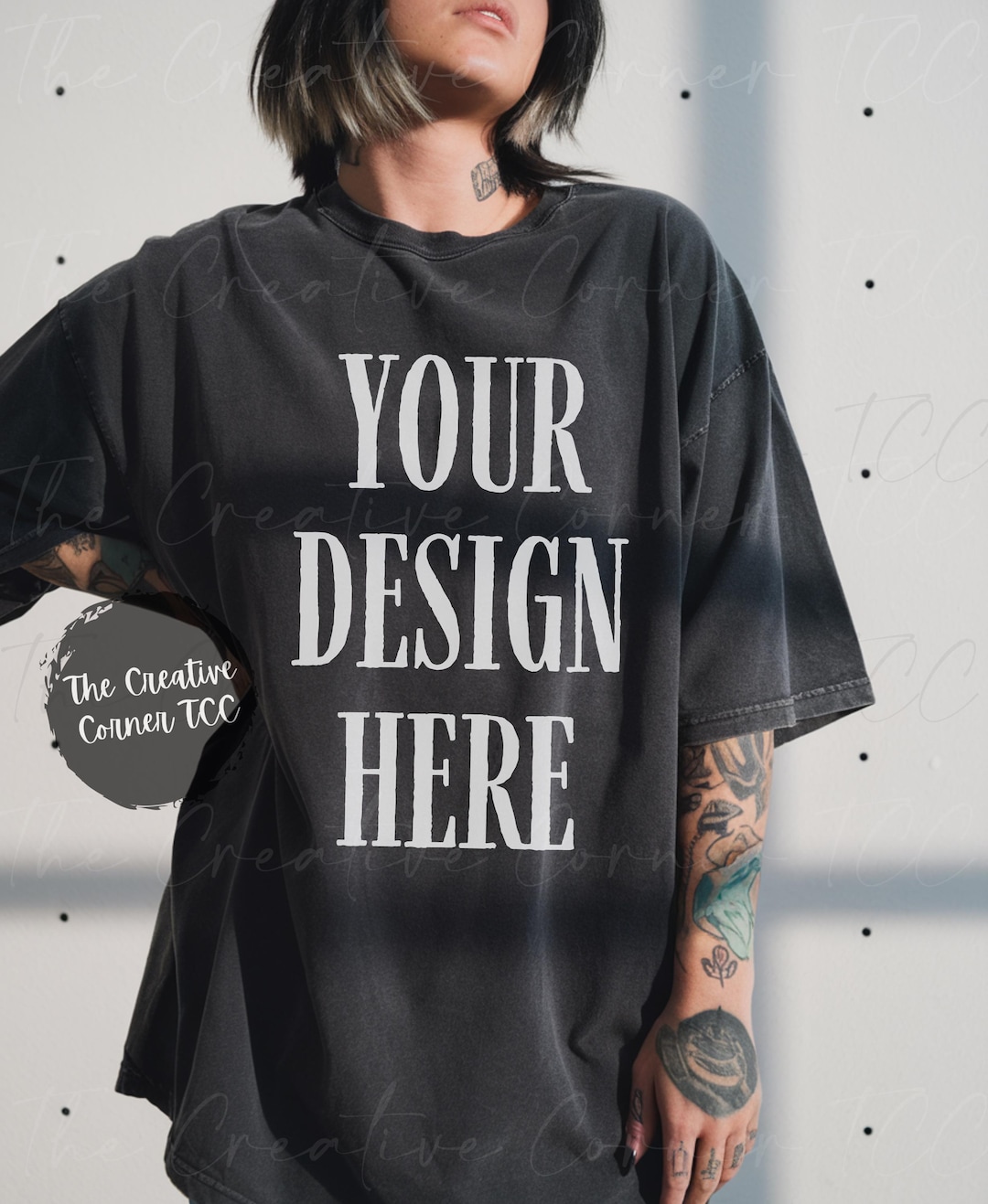 Comfort Colors 1717 Graphite Shirt, CC Mockup, 1717 Mockup. Model ...