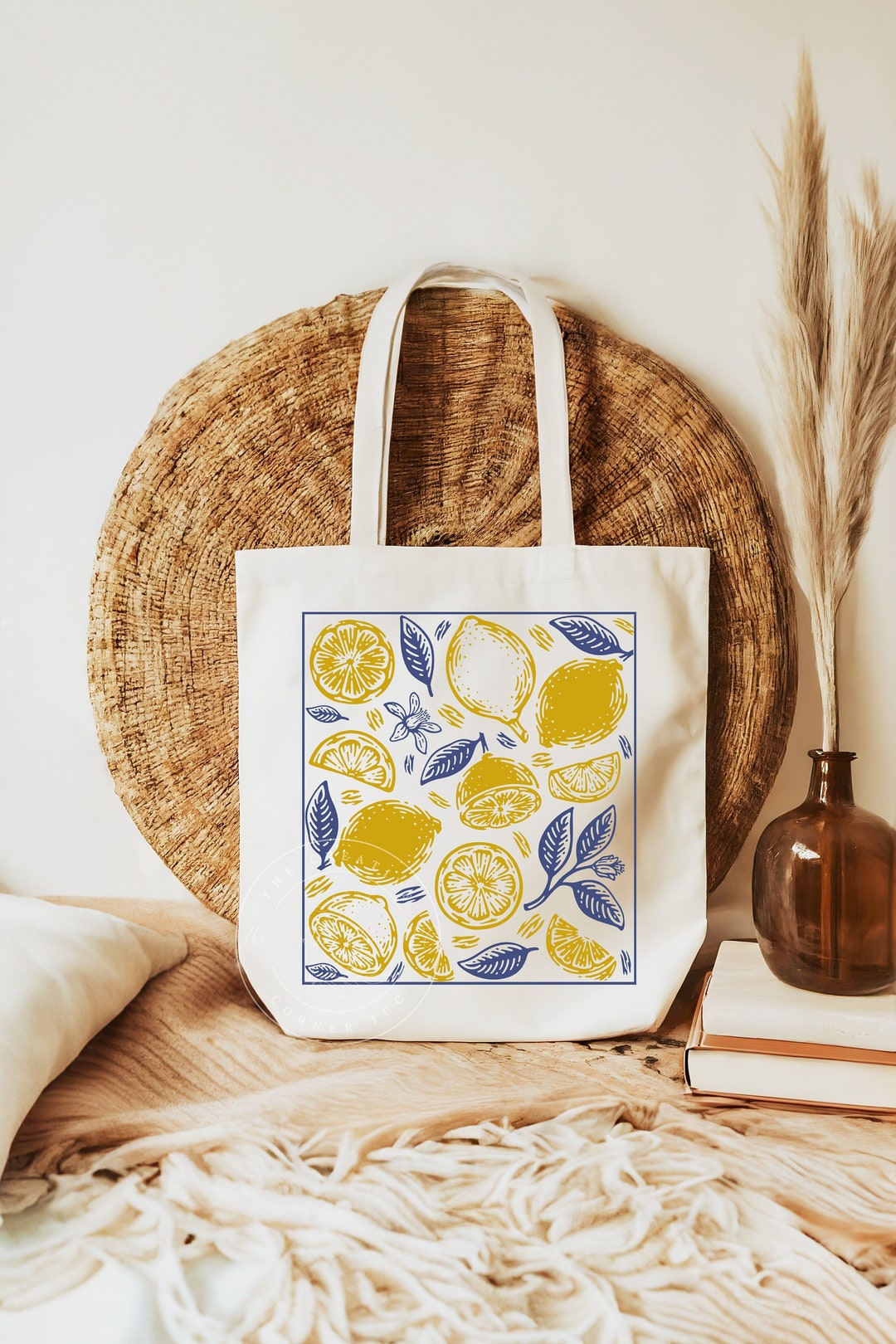 Lemon Tote Bag, Fruit Shopping Bag, Citrust Tote, Lemons Beach Bag ...