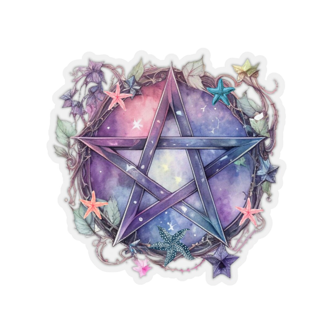 Pentagram Sticker, Colorful Pentagram, Starfish Sticker, Witchy ...