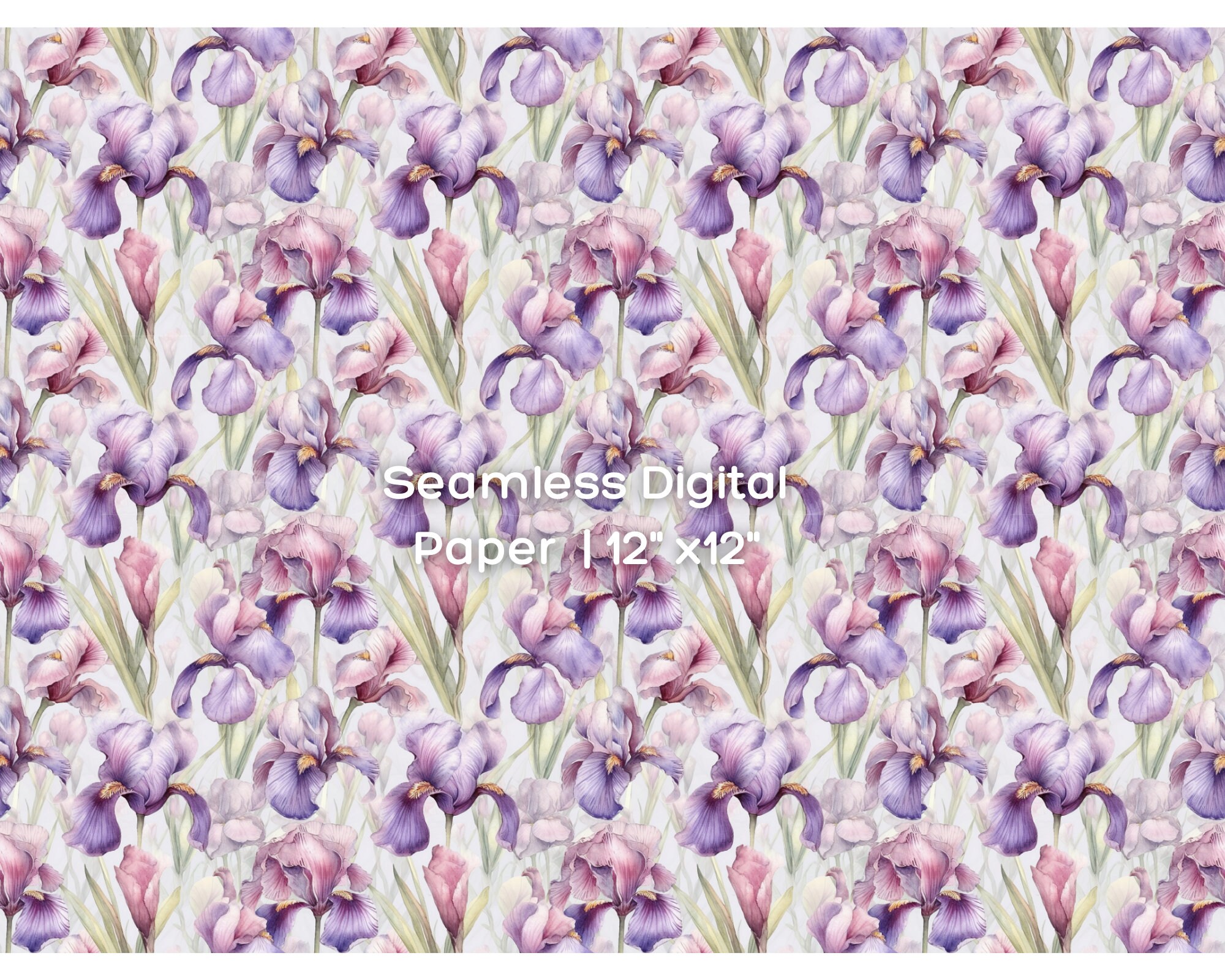 Lilac Floral Digital Paper Watercolor Flower Backgrounds Seamless ...