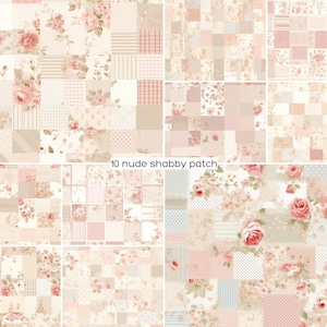 Patchwork Digital Paper | Shabby Chic Scrapbook Paper | Vintage Floral ...