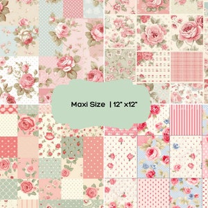 Floral Shabby Chic- Floral Digital Paper - Vintage Background Scrapbook ...