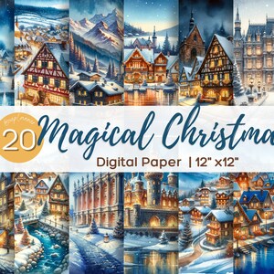 Christmas Digital Paper | 20 Magical Holiday Backgrounds | 3600x3600px ...