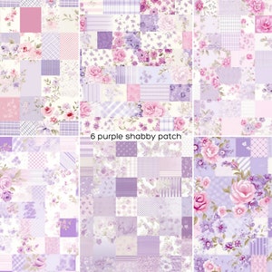 Floral Shabby Chic Patchwork Floral Digital Paper Mega Pack - Printable ...