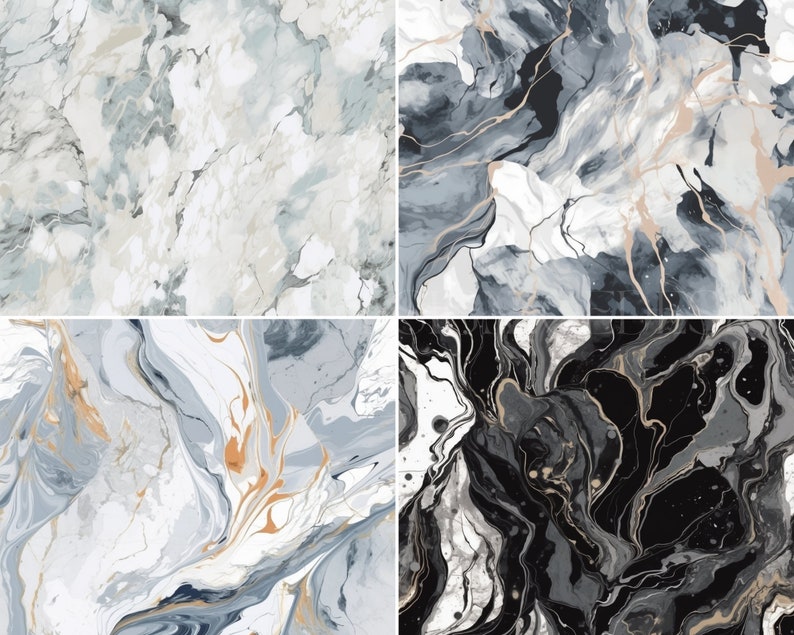 Elegant Marble Digital Paper | Seamless Luxury Texture Collection ...