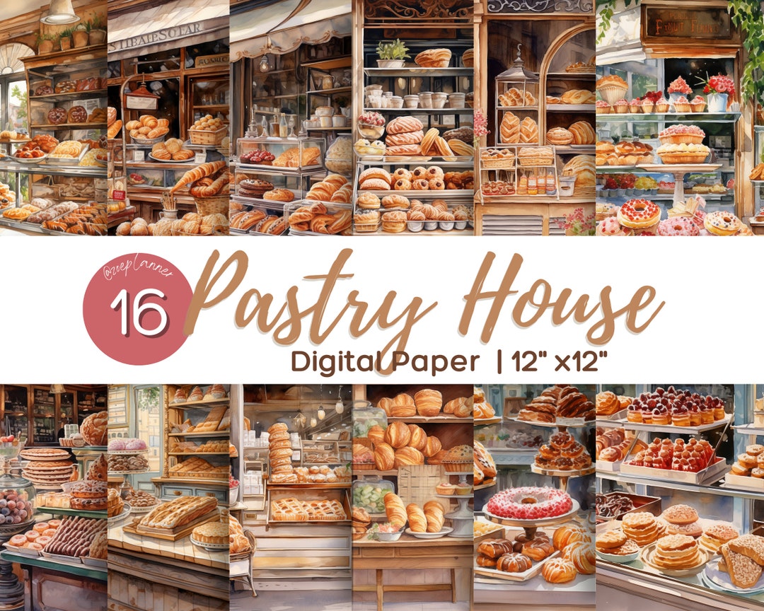 Savor the Sweetness of Pastry House, Bakery Digital Paper | 16 ...