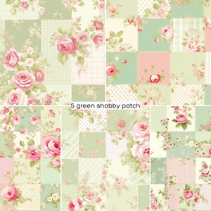 Floral Shabby Chic Patchwork Floral Digital Paper Mega Pack - Printable ...