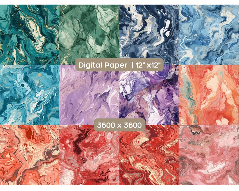 Elegant Marble Digital Paper | Seamless Luxury Texture Collection ...