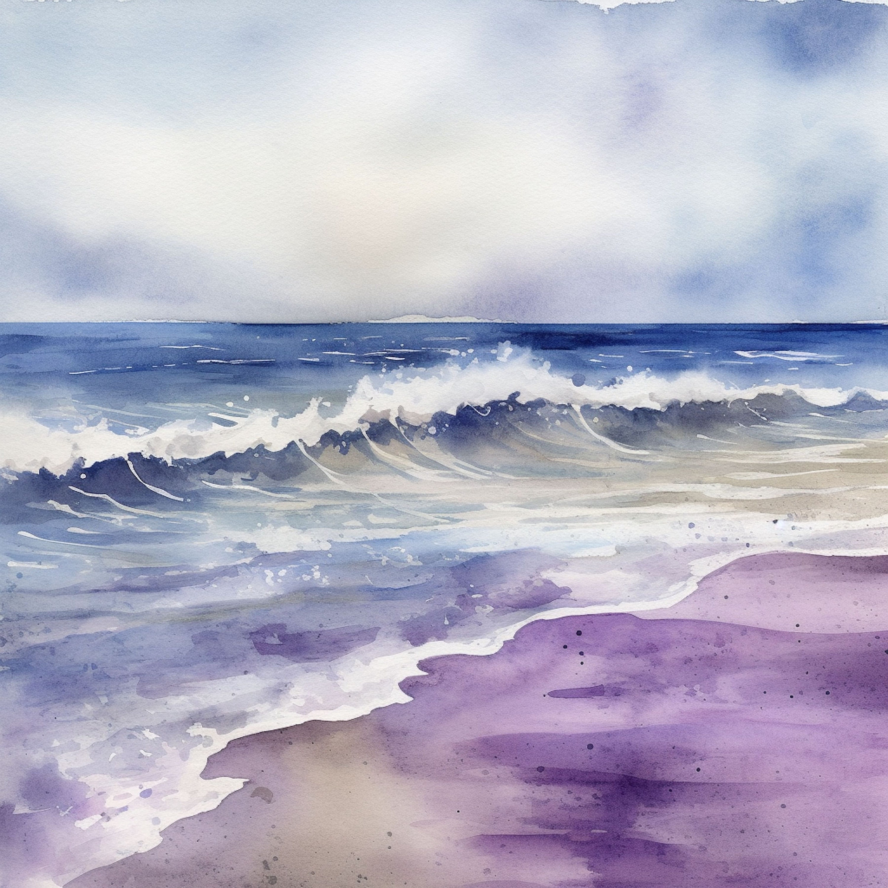 Ocean Beach Seaside Clipart Summer Digital Paper Watercolor - Etsy