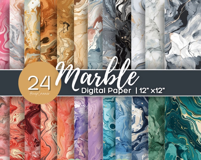 Elegant Marble Digital Paper | Seamless Luxury Texture Collection ...