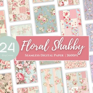 Floral Shabby Chic Floral Digital Paper Vintage Background Scrapbook ...