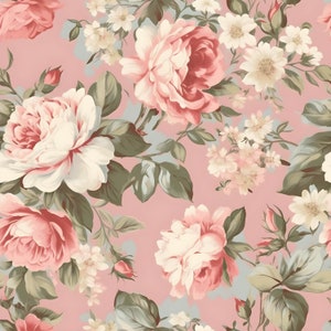 Floral Shabby Chic- Floral Digital Paper - Vintage Background Scrapbook ...