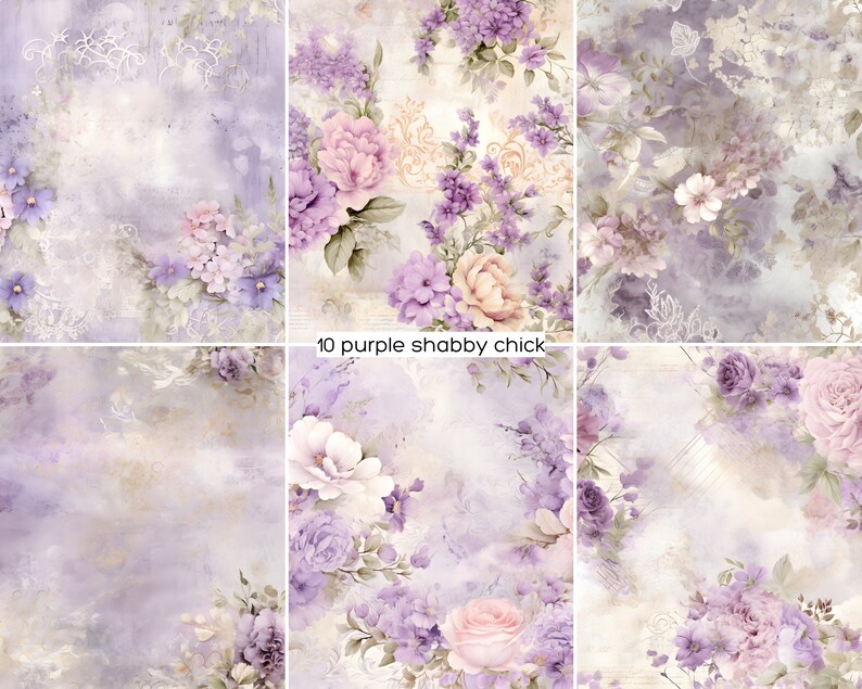 Shabby Chic Bundle Digital Paper Printable Vintage Background Scrapbook ...