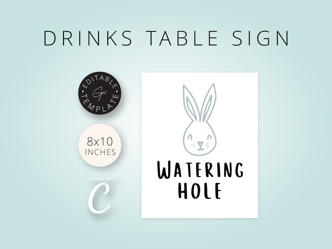 Drinks Table Sign, Kids Birthday Sign, Easter Party, Easter Birthday ...