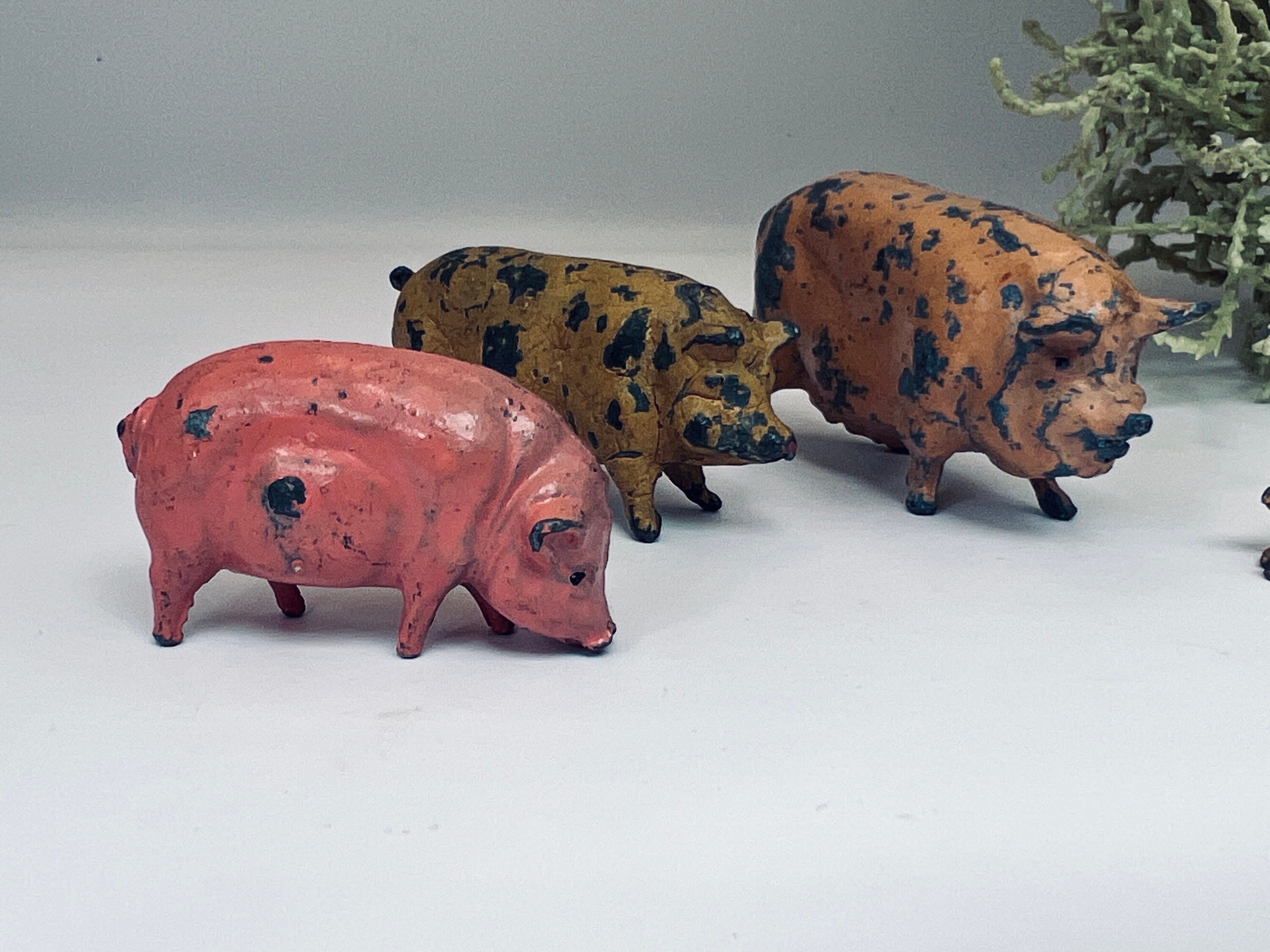 Four Vintage Miniature Lead Pigs - Etsy