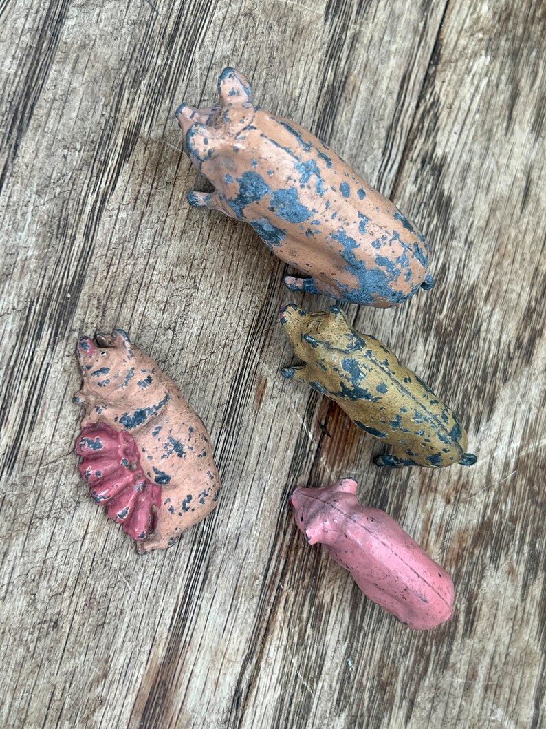 Four Vintage Miniature Lead Pigs - Etsy
