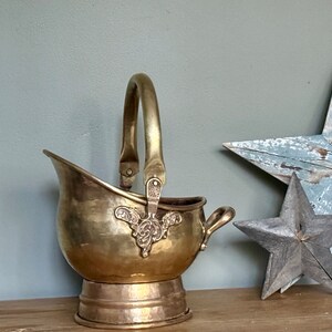 Antique Early 1900s Small Brass Coal Scuttle for Fireplace/woodburner ...